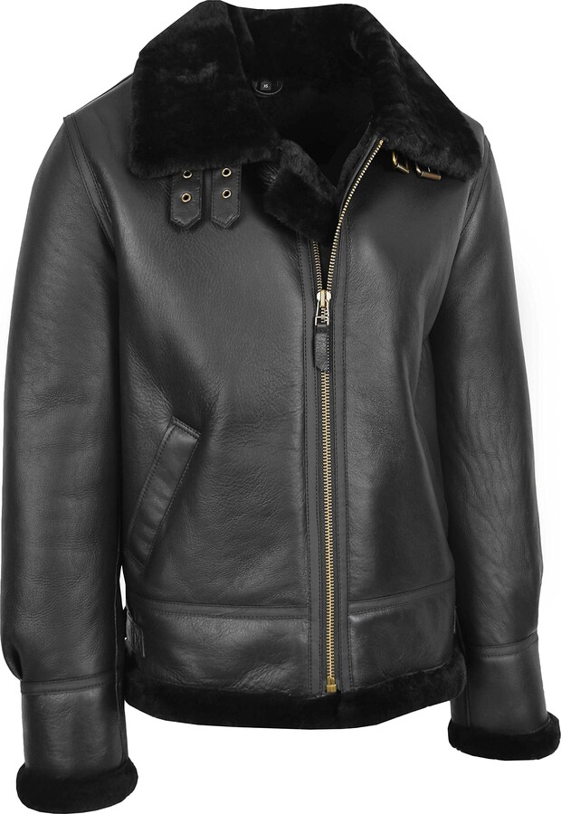 A1 FASHION GOODS Mens Flying Leather Jacket Real Sheepskin B3 Bomber ...