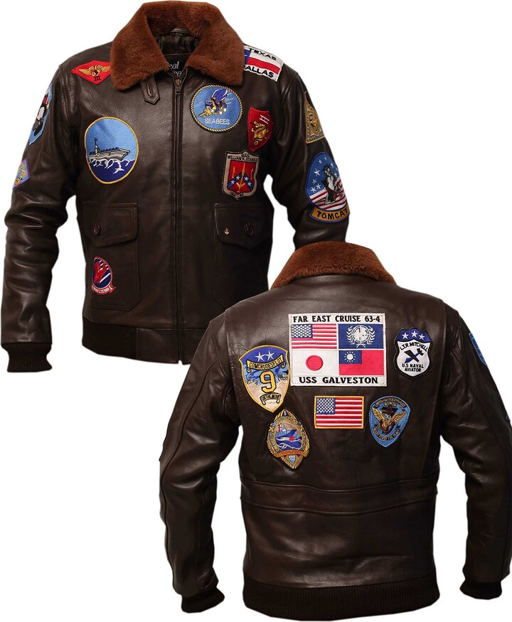 PJapparel Tom Cruise Pete Flight Bomber Leather Jacket for Men Jet ...
