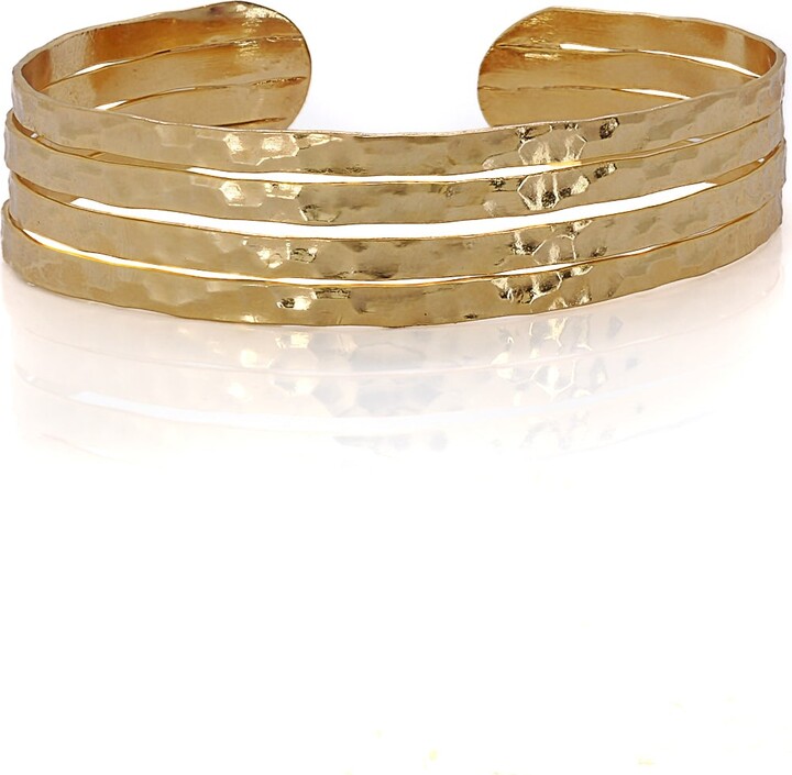 Ebru Jewelry Cleopatra Gold Cuff Bracelet - ShopStyle