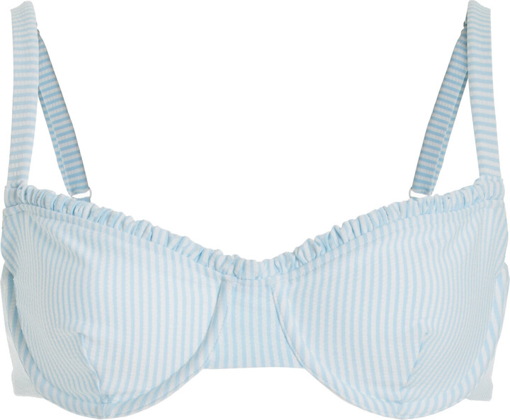 Onia Marilyn Ruffled Seersucker Bikini Top - ShopStyle Two Piece Swimsuits