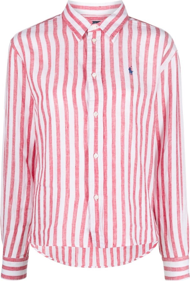 Polo Ralph Lauren Long-Sleeve Striped Linen Shirt - ShopStyle Tops