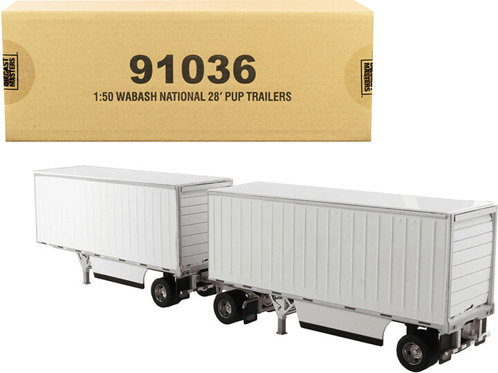 Wabash National 28' Double Pup Trailers White "Transport Series" 1/50 ...