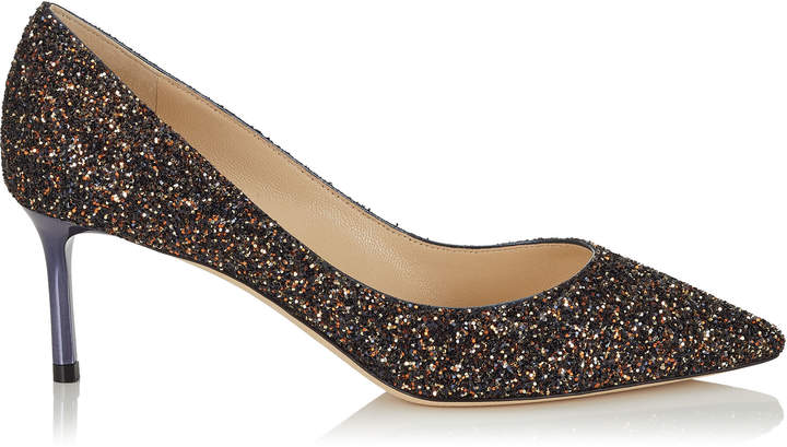 Jimmy Choo ROMY 60 Amethyst Mix Twinkle Glitter Fabric Pointy Toe Pumps ...