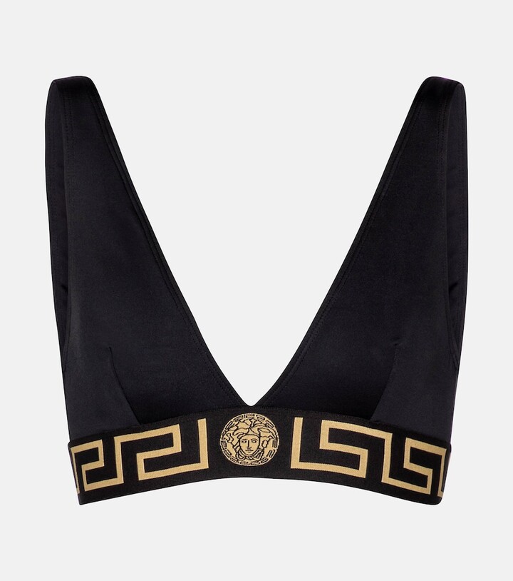 Versace Logo bikini top - ShopStyle Two Piece Swimsuits
