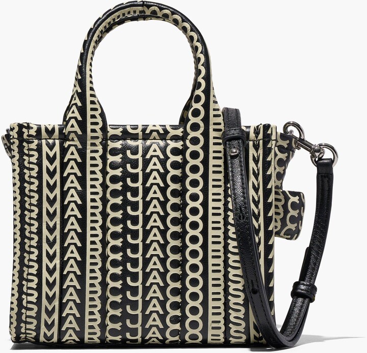 Marc Jacobs The Monogram Leather Micro Tote - Black/white - ShopStyle