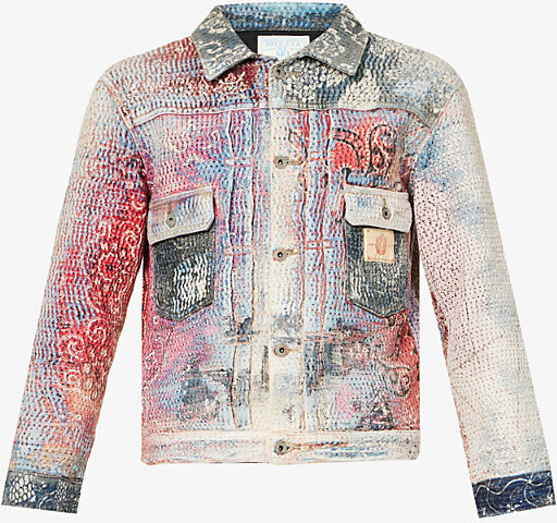 Proleta RE Art ens Red & Pink & Purple Boro Embroidered Handmade ...