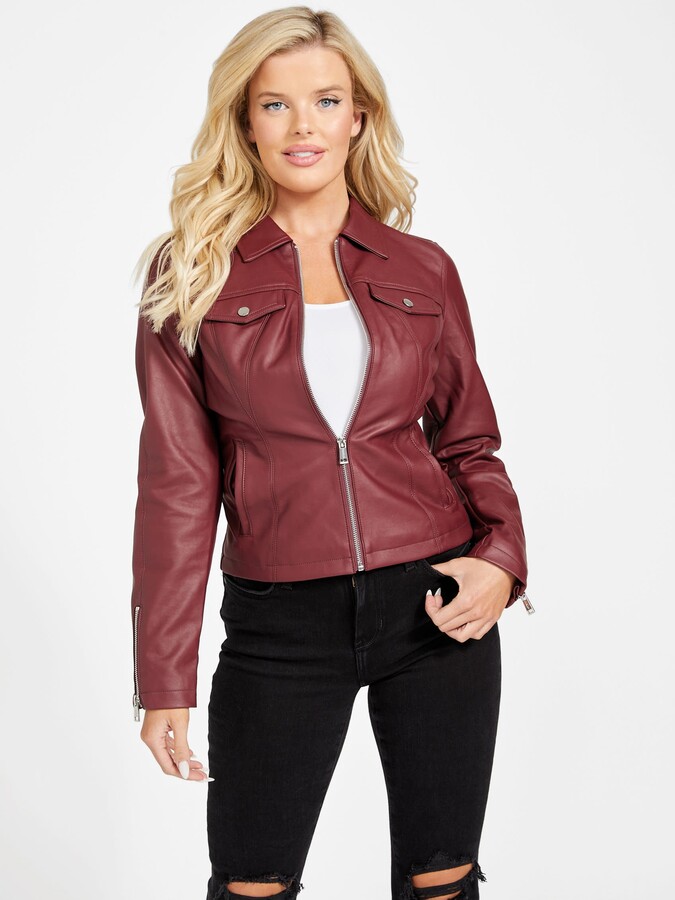 Guess Factory Jayna Faux-Leather Jacket - ShopStyle