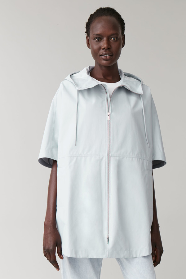 COS Hooded Poncho With Curved Hem - ShopStyle Casual Jackets