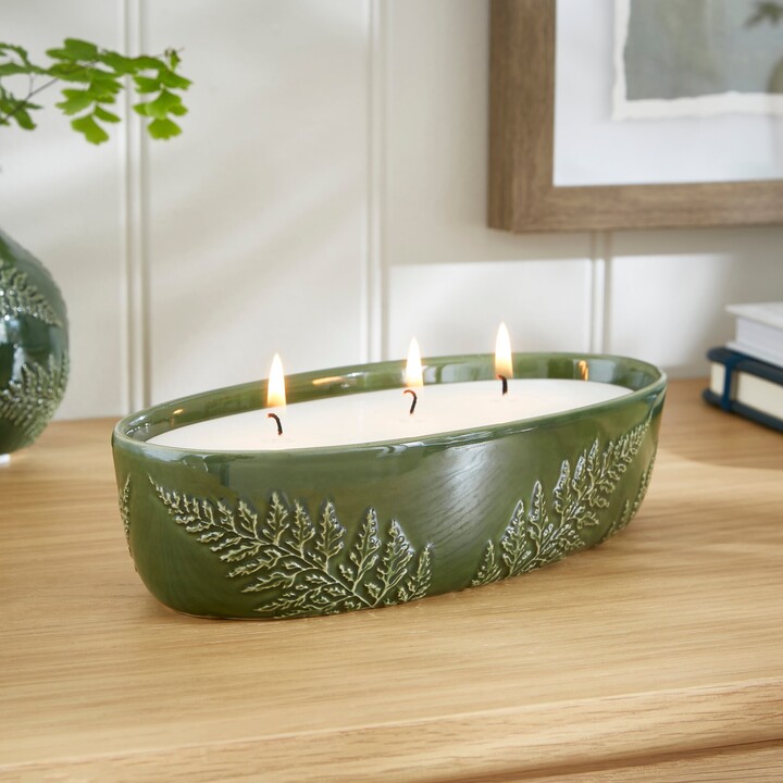 Churchgate Olive Leaf & Fern Oval Multi Wick Candle Green - ShopStyle