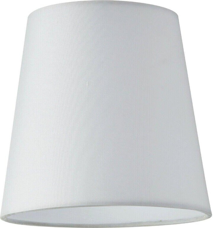 Loops 6" Small Round Tapered Drum Lamp Shade Vintage Silk & Gloss White ...