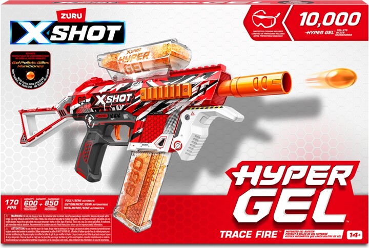 X-Shot Hyper Gel Trace Fire Blaster 10,000 Hyper Gel Pellets ...