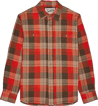 Schott Plaid Cotton Flannel Shirt in Rust - ShopStyle