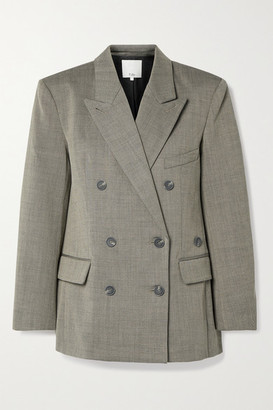 Tibi Luka Double-breasted Twill Blazer - Gray - ShopStyle
