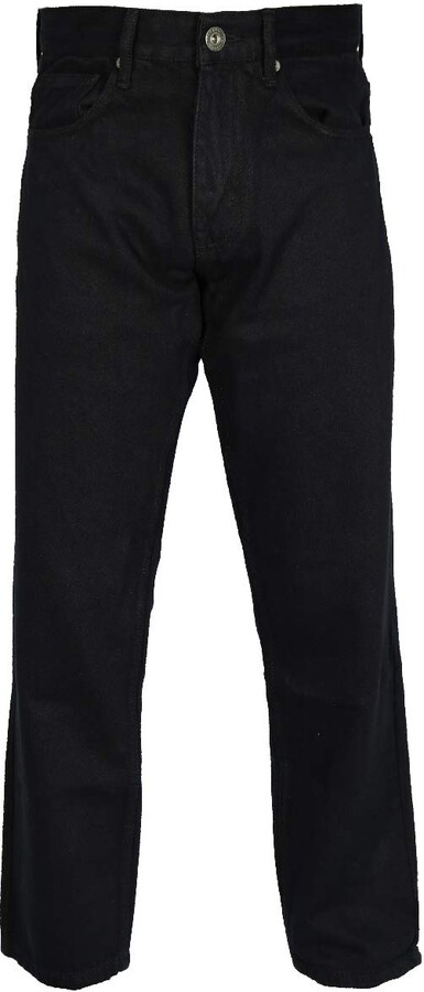 Denim & Dye Mens Plain Regular Fit Hard Wearing Jeans- Black- 34W/ 32L ...