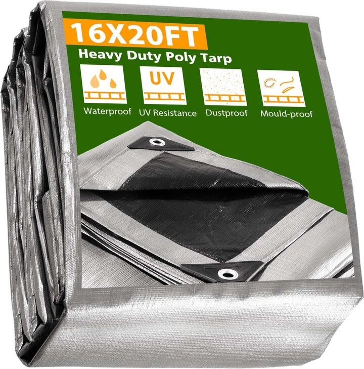 Yescom 2 Pack Waterproof Poly Tarp Heavy Duty Protect Cover 10-mil ...