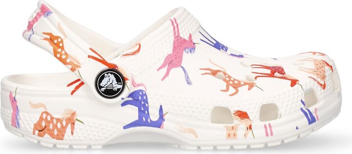 Crocs Classic Clog unicorn print rubber - ShopStyle