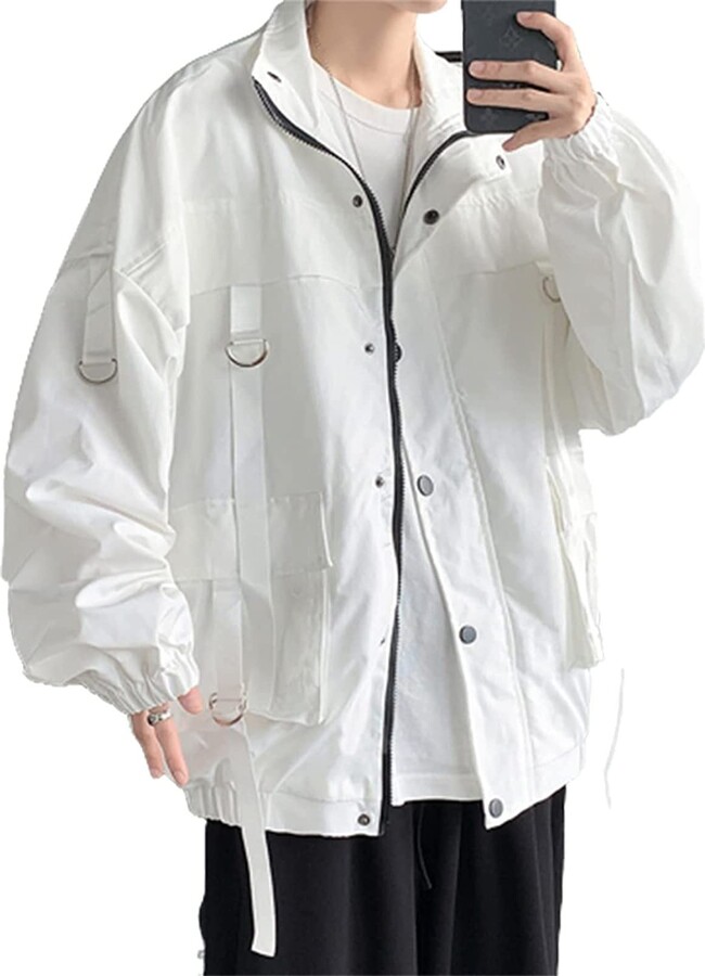 BICUP Mens Harajuku Graphic Alt Emo Jackets Gothic Punk Style Bomber ...