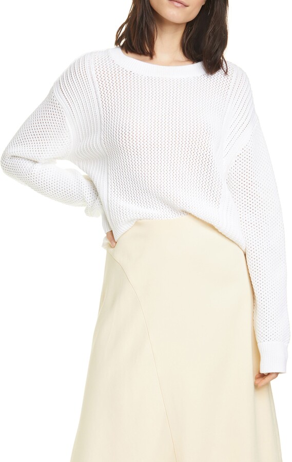 Vince Mixed Mesh Stitch Sweater - ShopStyle