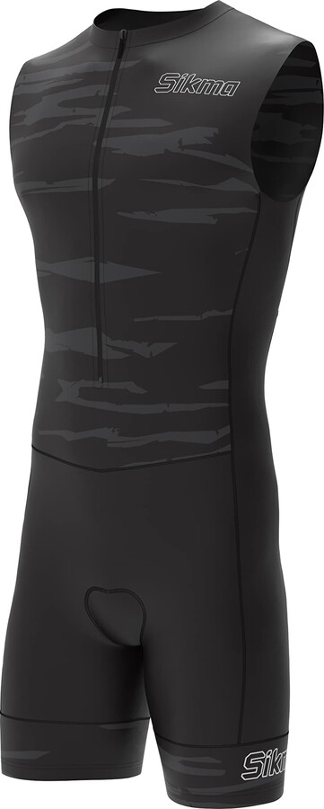 S Sikma Men's Cycling Skinsuit Gel Padded One Piece Trisuit Bike Top Short Sublimated Unique ...