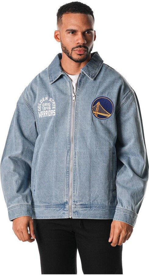 The Wild Collective Men's and Women's Blue Golden State Warriors Coaches Full-Zip Denim Jacket ...