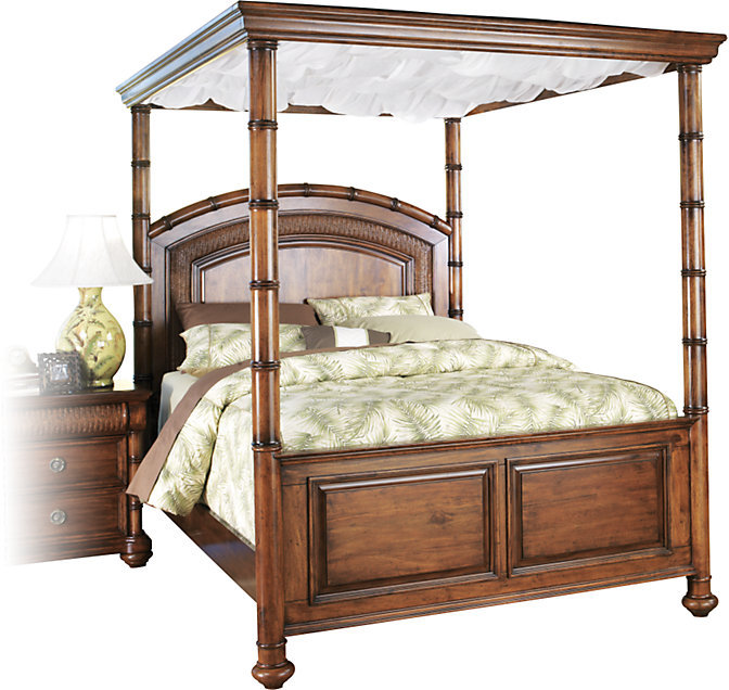 Cindy Crawford Home Key West Dark Pine Canopy 4 Pc King Bed - ShopStyle