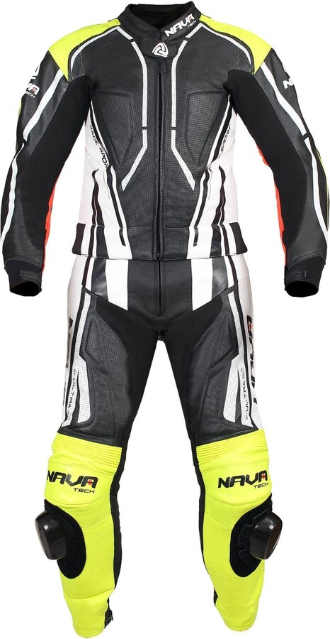 PRO FUTURE Racing Track Leather Motorcycle Suit 2 Pieces Perforated Air ...