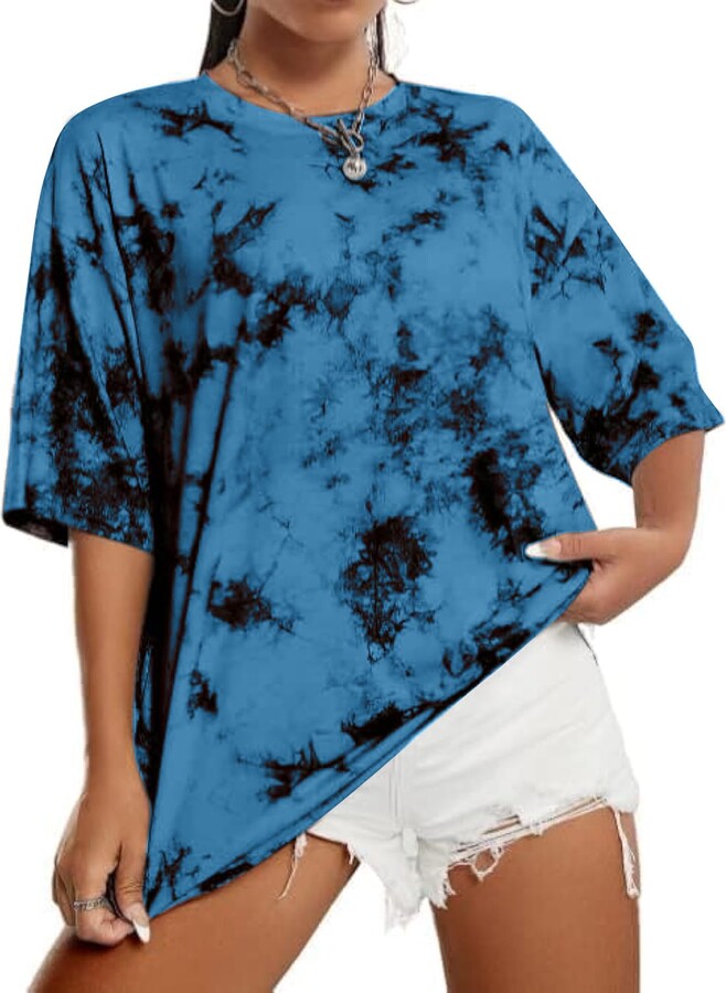 Avanova Women Graphic Letter Print Oversized T Shirt Short Sleeve ...