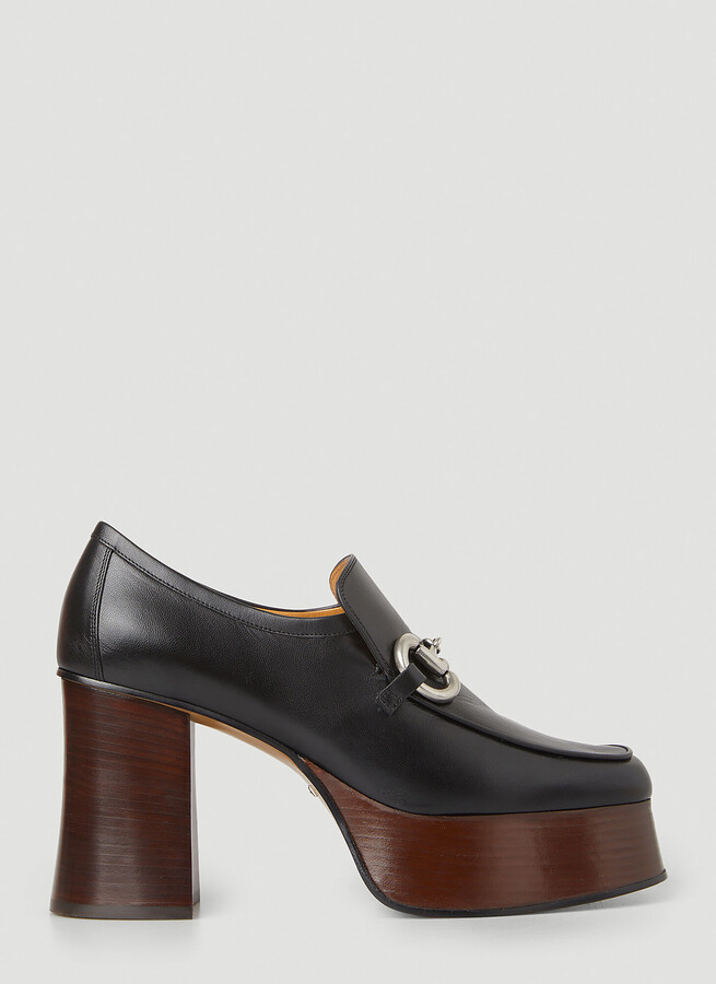 Gucci Horsebit Platform Loafers in Black - ShopStyle