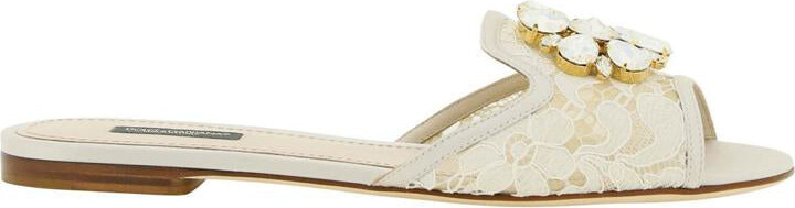 Dolce & Gabbana taormina lace slides - ShopStyle