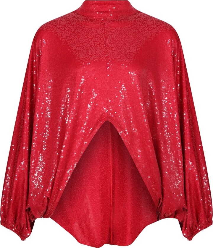 Lioness by Tf Cherry Red Sequined Short Tunic - ShopStyle Tops