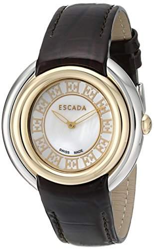 Escada Women's IWW-E2460034 Ivory Analog Display Swiss Quartz Black ...