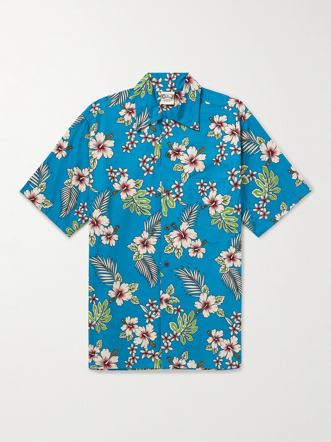 Go Barefoot Haole Hibiscus Convertible-Collar Floral-Print Cotton Shirt ...