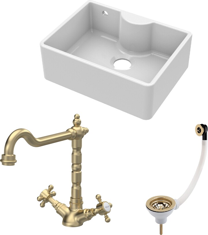 Balterley Single Bowl Butler Sink with Overflow, Tap Ledge, Waste ...