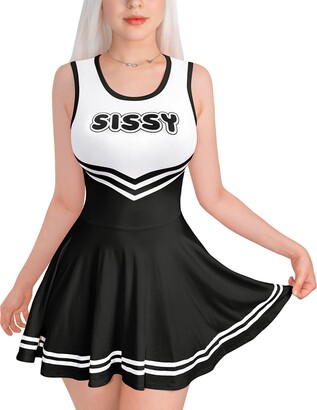 Littleforbig Women Cotton Sleeveless Overall Cheer Sissy Bodycon Mini ...