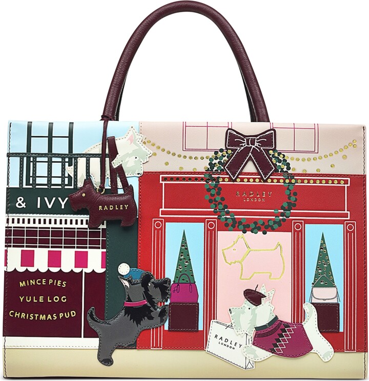 Radley London Holiday Print Leather Ziptop Multiway Triple Compartment ...