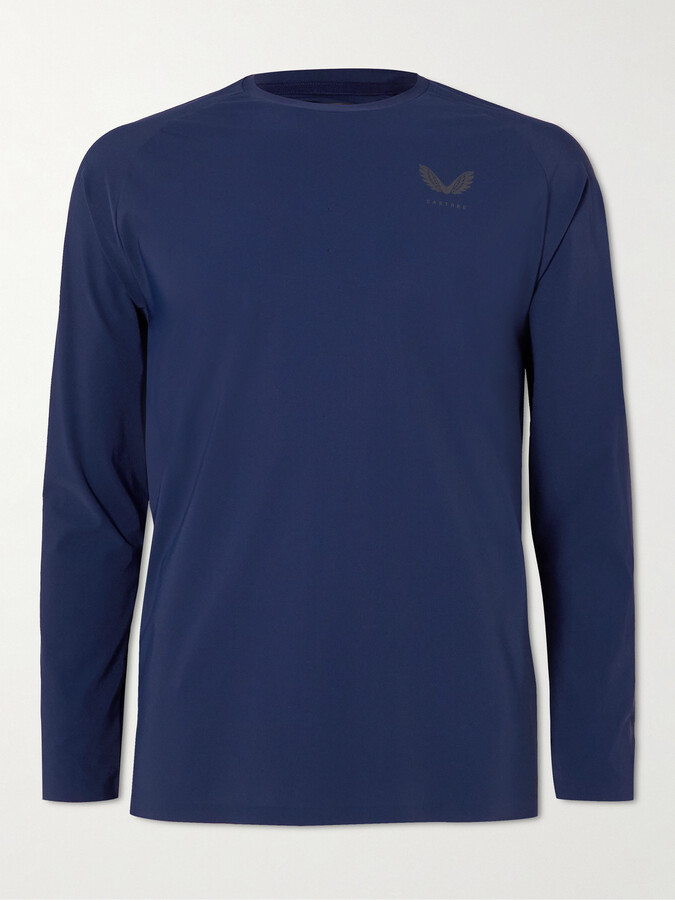 Castore Core Panelled Logo-Print Perforated Jersey and Mesh Running Top ...