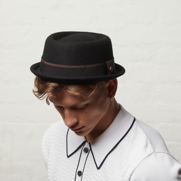 Dasmarca Hats Leo Black Felt Skimpy Brim Short Brim Rude Boy Mod Style ...