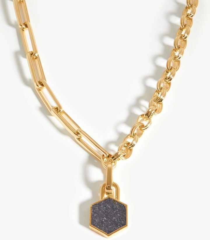 Hex Chain Necklace 18ct Gold Plated/Star Quartz - ShopStyle