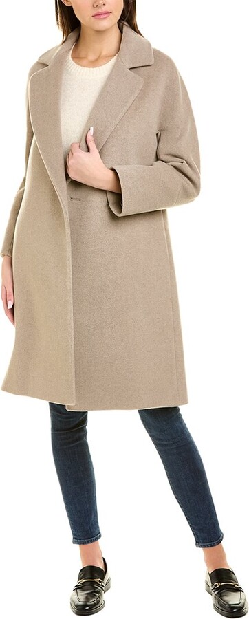 Cinzia Rocca Icons Wool & Cashmere-Blend Wrap Coat - ShopStyle