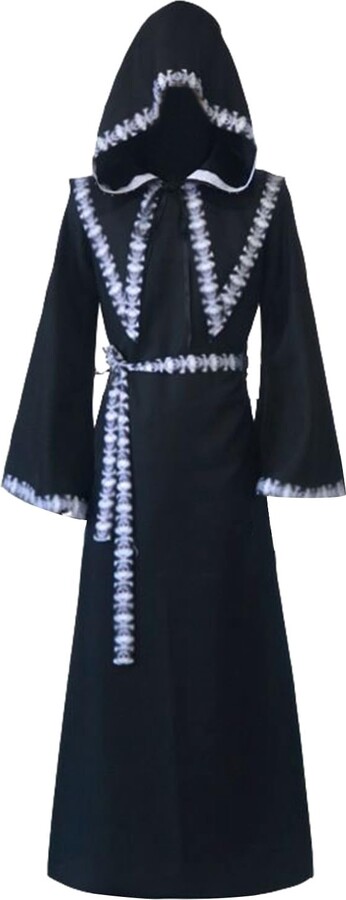 Generic Mens Halloween Costume Robe Medieval Vintage Hooded Gown Cloak ...