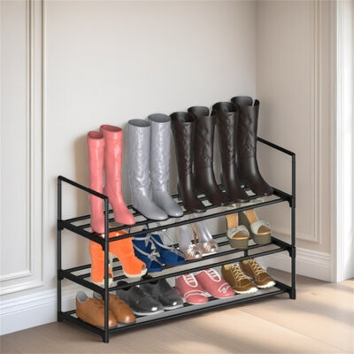 Rebrilliant 3-Layer Metal Shoe Rack, Adjustable Shoe Rack Storage ...