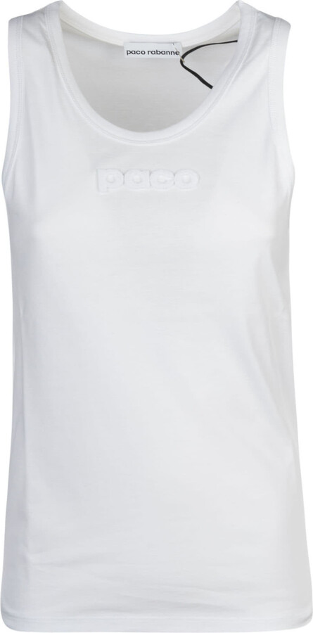Paco Rabanne Logo Embossed Tank Top - ShopStyle