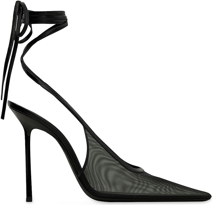Saint Laurent Oxalis Slingback Pumps in Mesh - ShopStyle