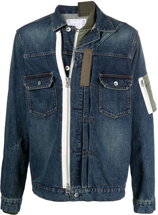 Sacai Multi-Panel Denim Jacket - ShopStyle