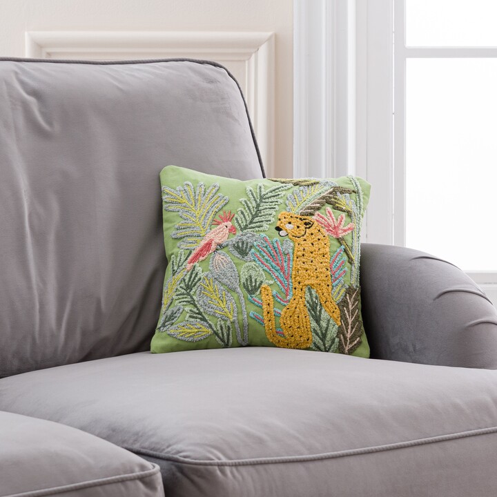 Dunelm Leopard Cushion Green Green - ShopStyle