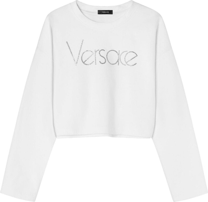 Versace 1978 Re-Edition Logo cropped sweatshirt - ShopStyle