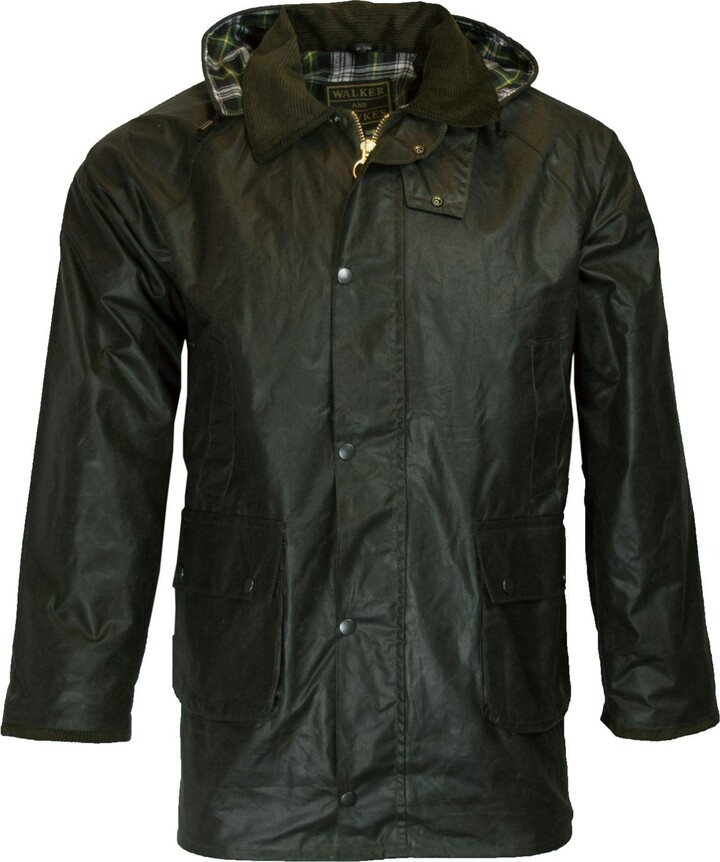 WALKER AND HAWKES - Men's Cupra Wax Poacher Jacket - Olive - Medium ...