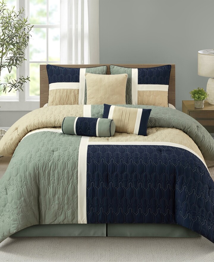 Stratford Park Natalia Colorblock 7-Pc. Comforter Set, King - ShopStyle