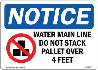 SignMission Water Main Line do not Stack Sign - ShopStyle Home Office
