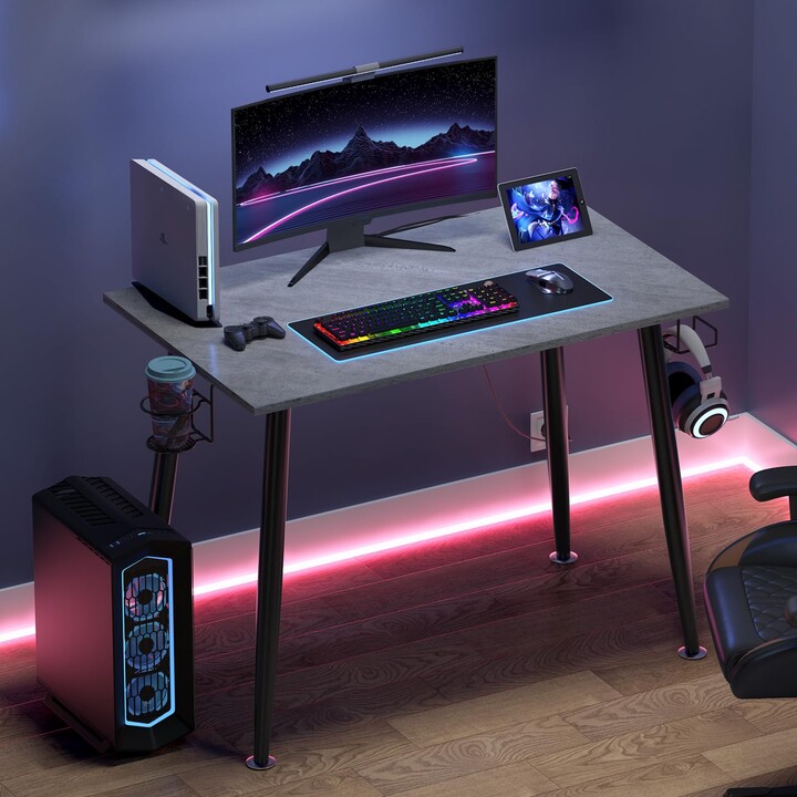 Soges Gaming Desk 36" Gaming Table with Headphone Hook/Cup Holder Gamer ...